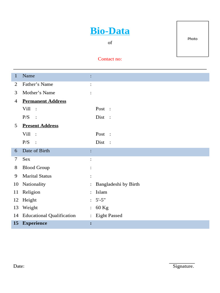 CV Table | PDF