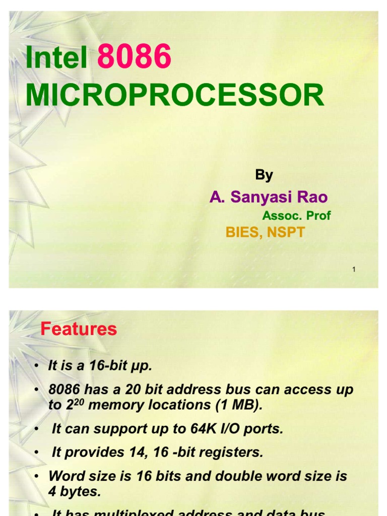 8086 Microprocessor Architecture 2 Pdf Instruction Set Pointer Computer Programming
