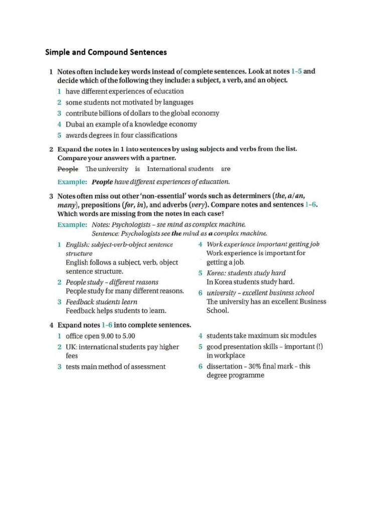 Simple and Compound Sentences | PDF