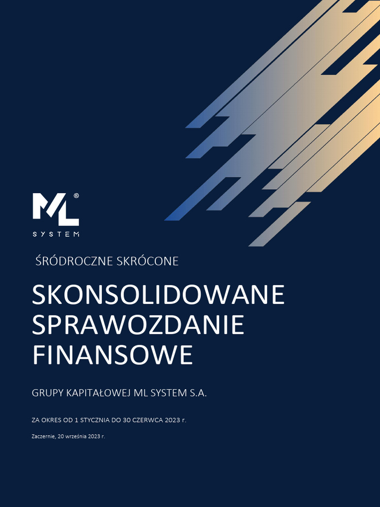 Zal03 Srodroczne Skrocone Skons GK ML System 2Q 2023 PODP | PDF
