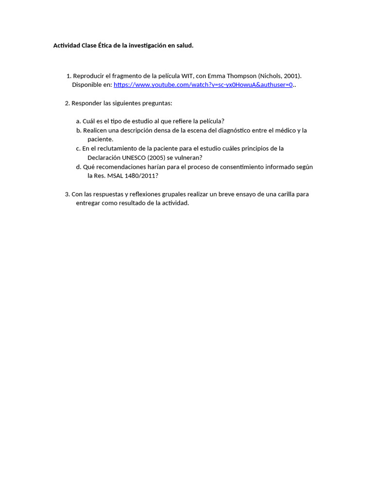 Actividad Clase Ética | PDF