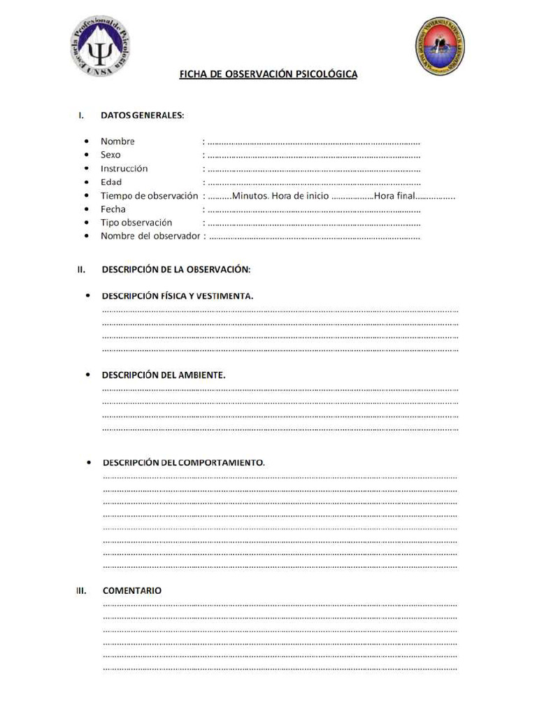 Ficha De Observacion Sesion De Aprendizaje Images/ficha De Observacion