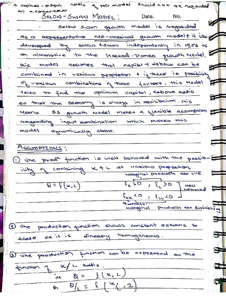 Solow Swan Growth Model | PDF