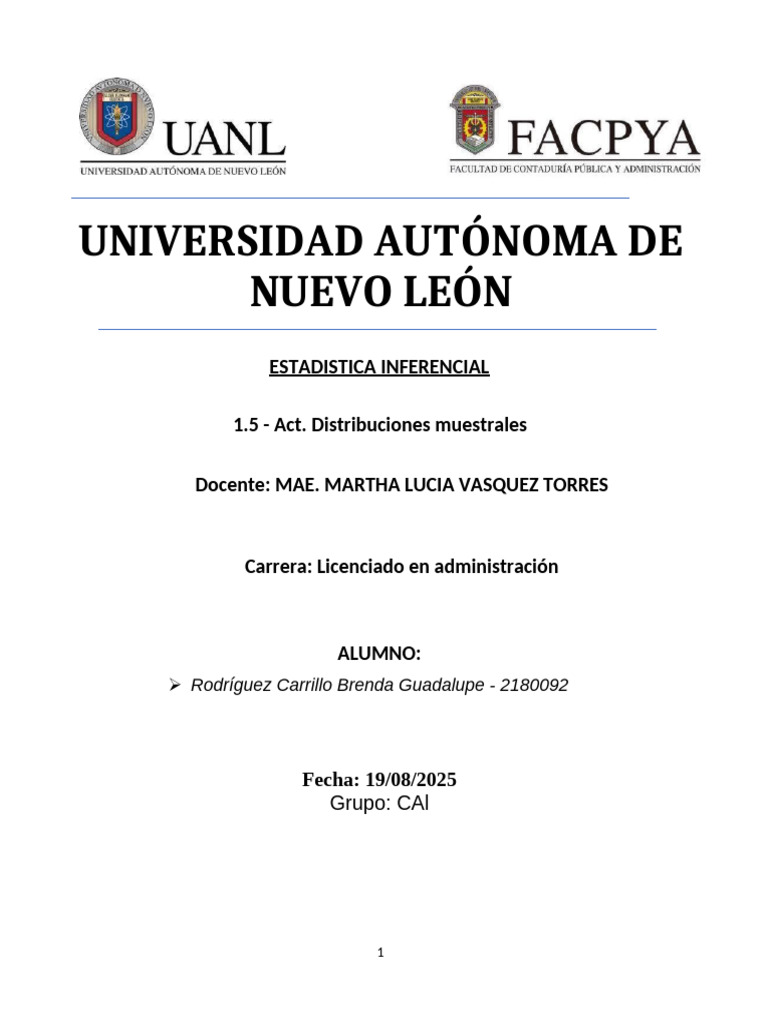 Ev1.5 - Distribución Muestral | PDF | Ciencias sociales | Autosuperación