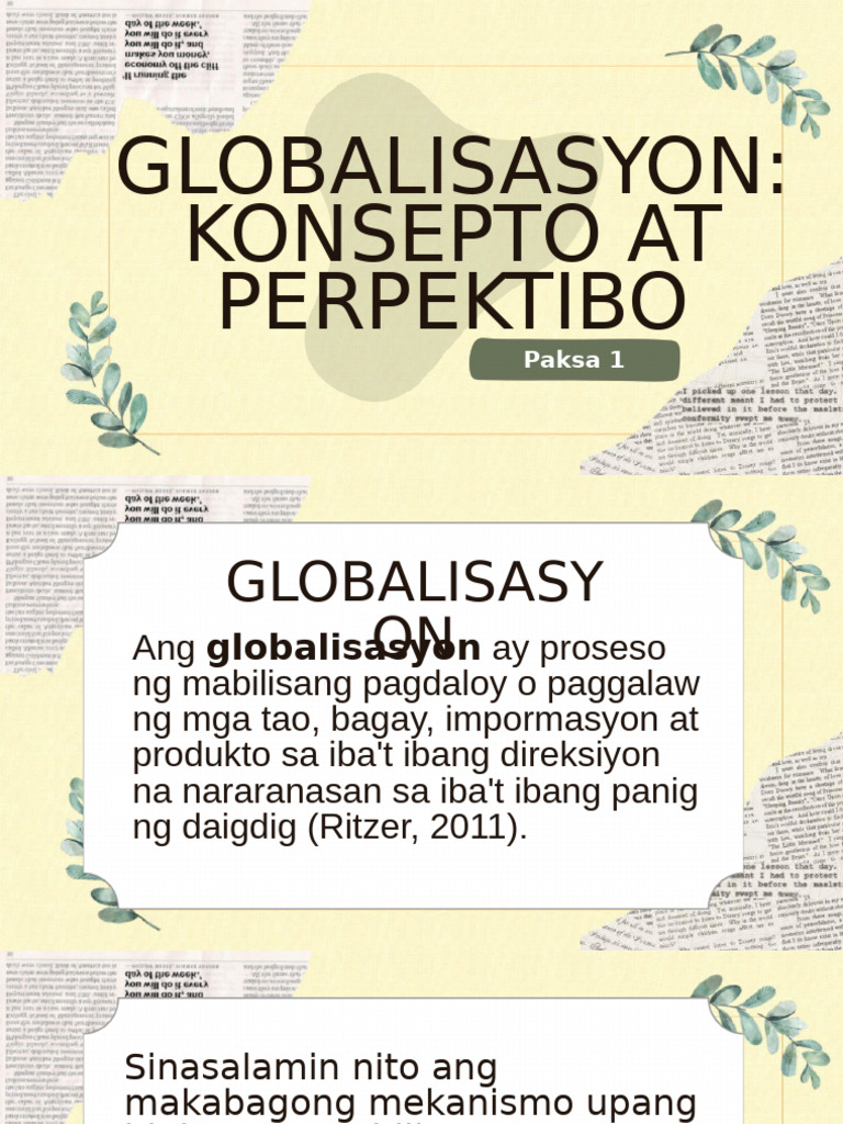 GLOBALISASYON - AP PPT Yssa Juliana Villar | PDF