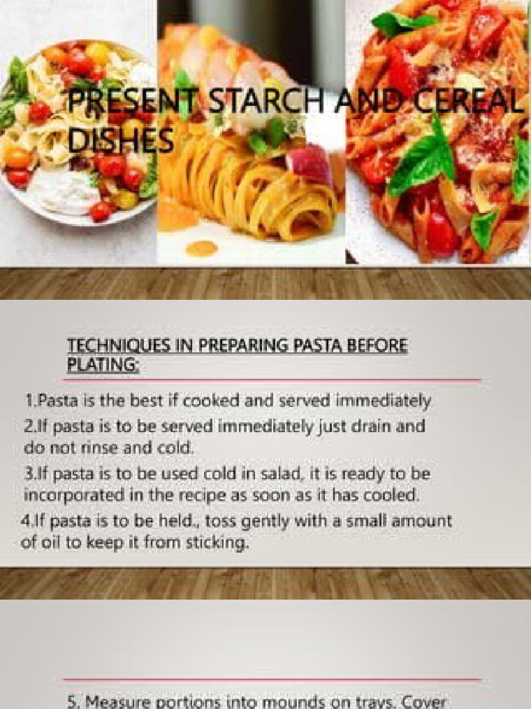 Present Starch and Cereal Dishes | PDF