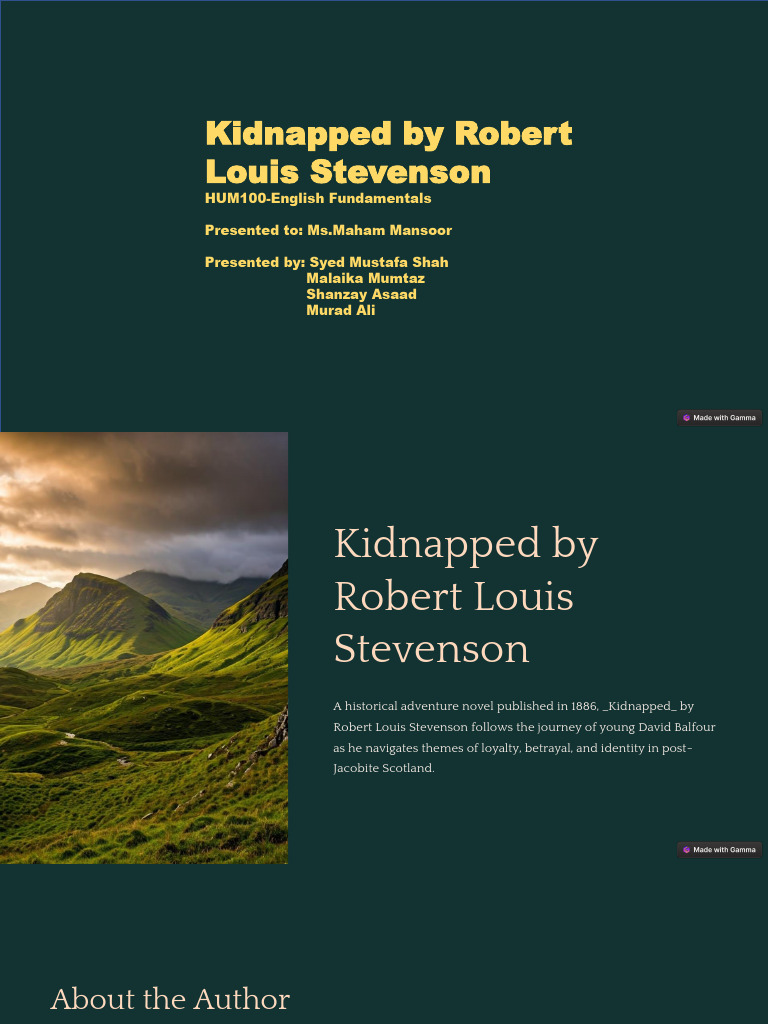 Kidnapped: A Journey of Loyalty and Growth | PDF | Kidnapped (Novel)
