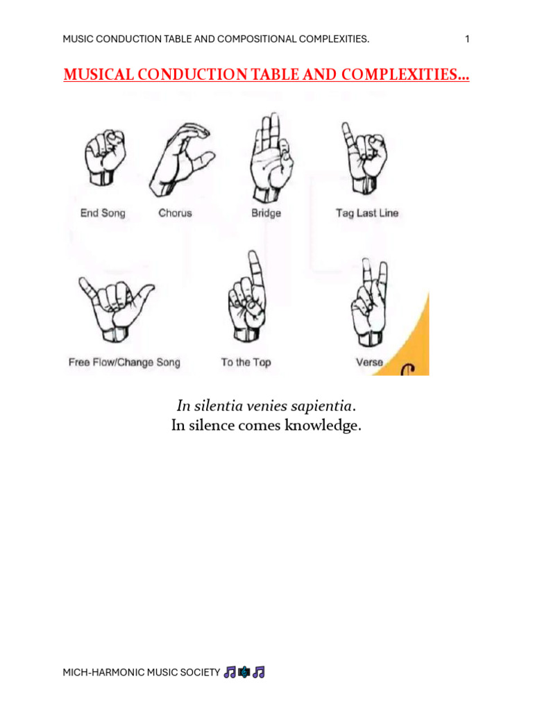Music Conduction Table and Complex | PDF | Conducting | Performing Arts