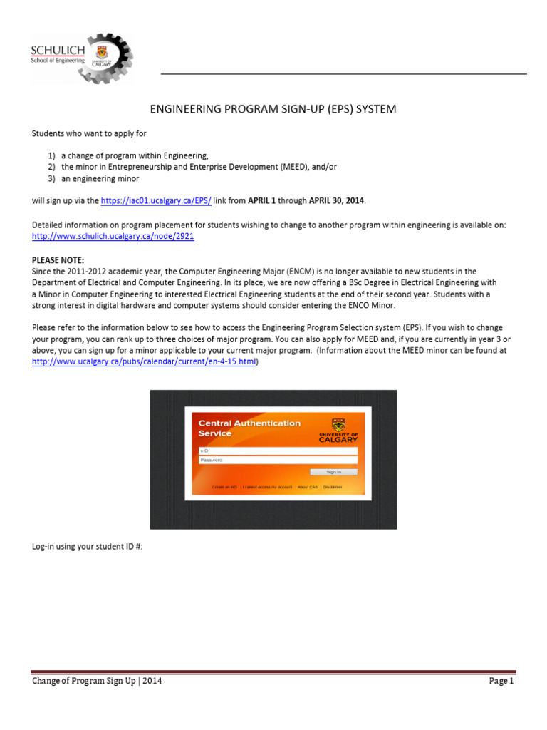 Engineering Program Change Sign-Up 2014 | PDF | Engineering | Computer ...