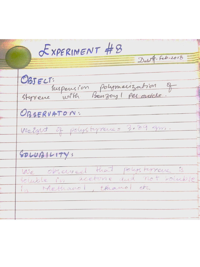 Polymer Lab Solved | PDF