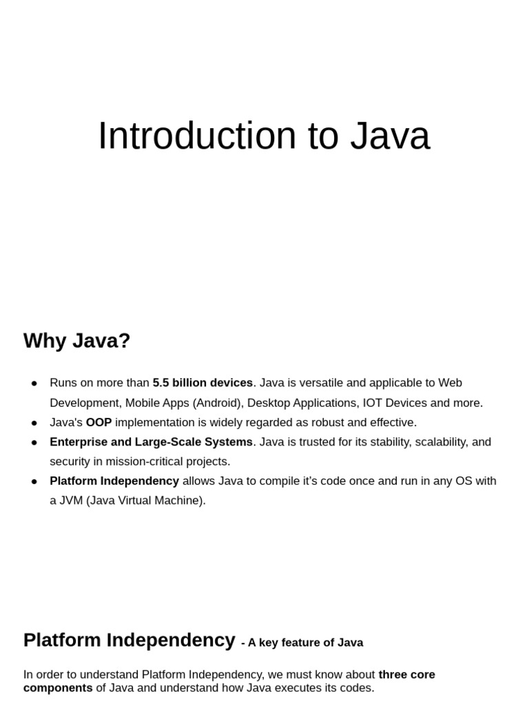 2. Introduction to Java | PDF | Java Virtual Machine | Java (Programming Language)