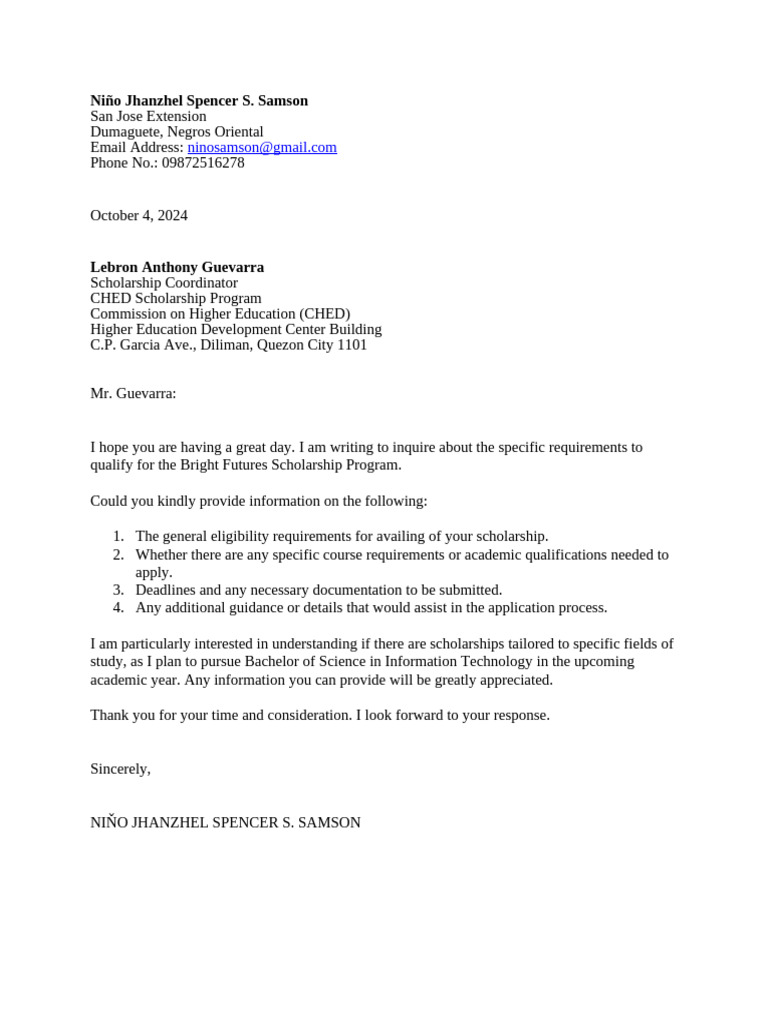 ORDER LETTER AND COMPLAINT Niño Jhanzhel Spencer S | PDF | Artificial ...