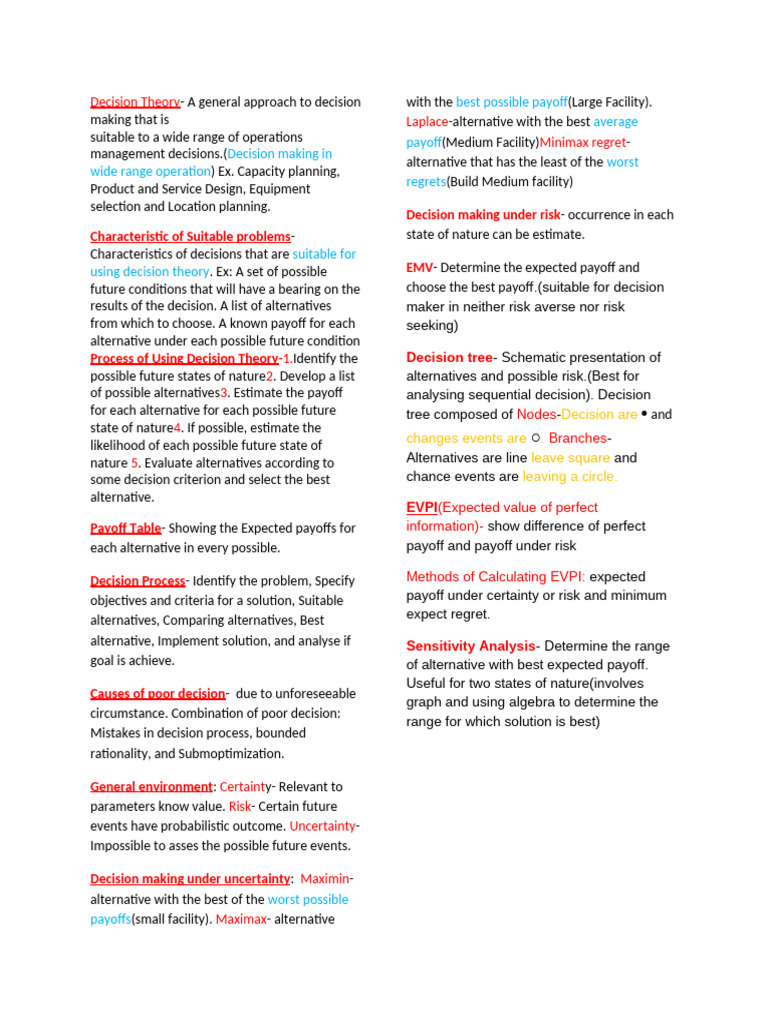 Decision Theory Pdf Risk Decision Theory