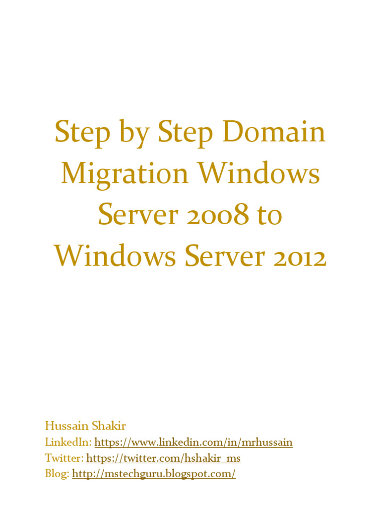 Step-by-Step Migration to Windows Server 2012 | PDF | Active Directory ...
