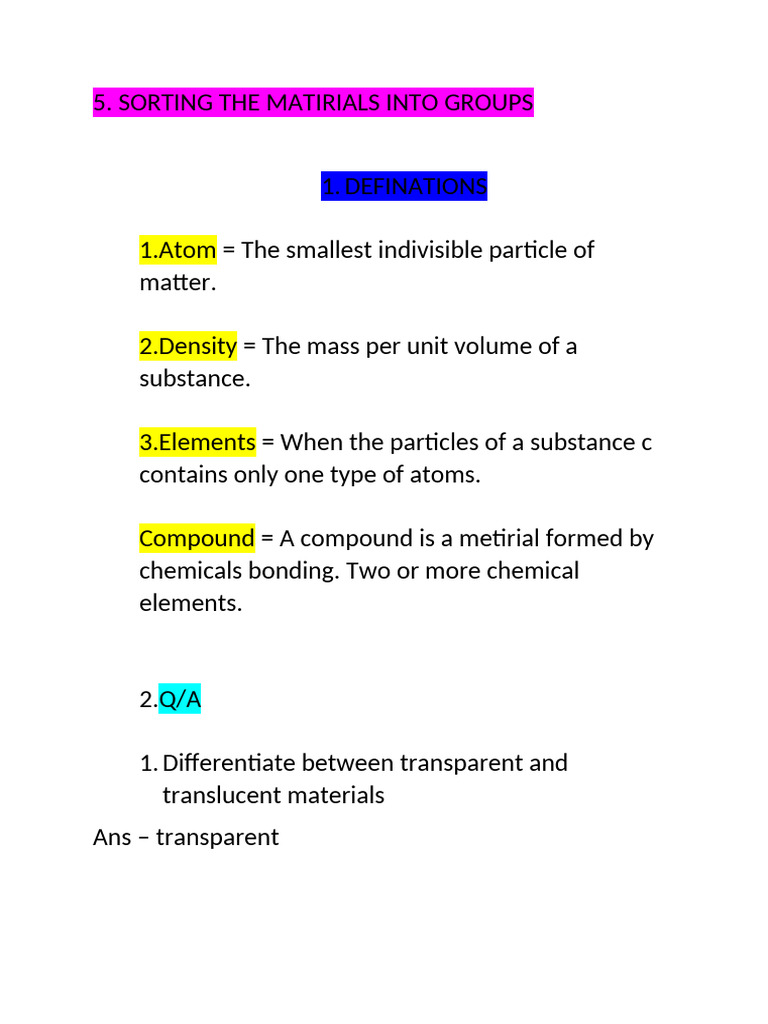 5th Science 5 TH Lesson | PDF