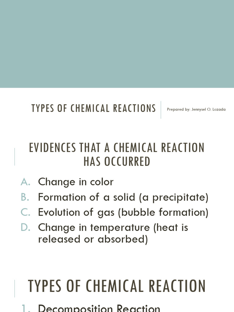 Types of Chemical Reaction | PDF