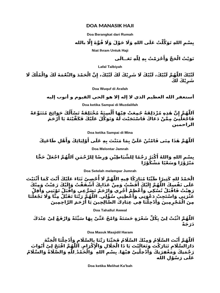 Doa Manasik Haji | PDF