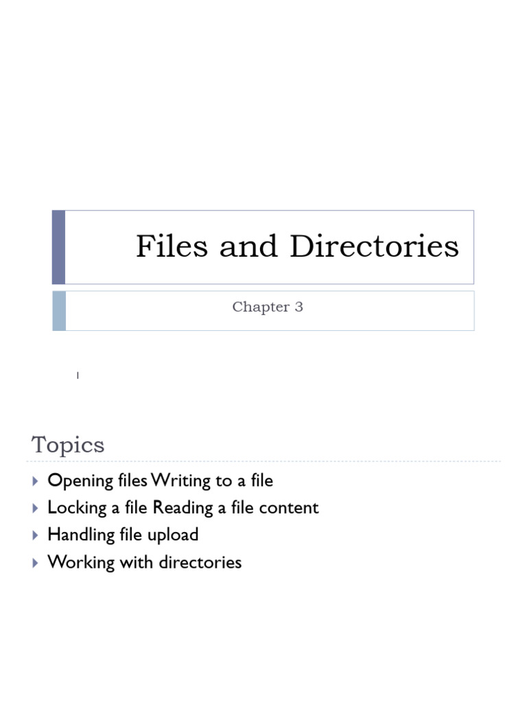 Chapter 3 - Files and Directories | PDF | String (Computer Science) | Php