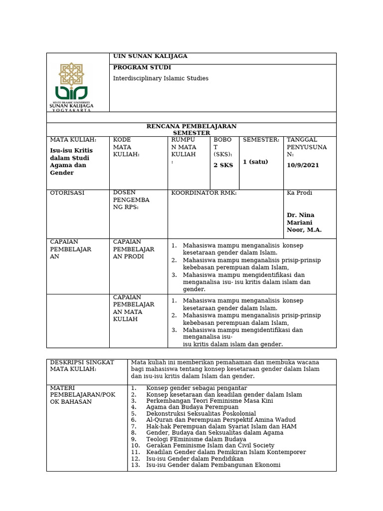 Program Studi: Uin Sunan Kalijaga | PDF | Ilmu Sosial