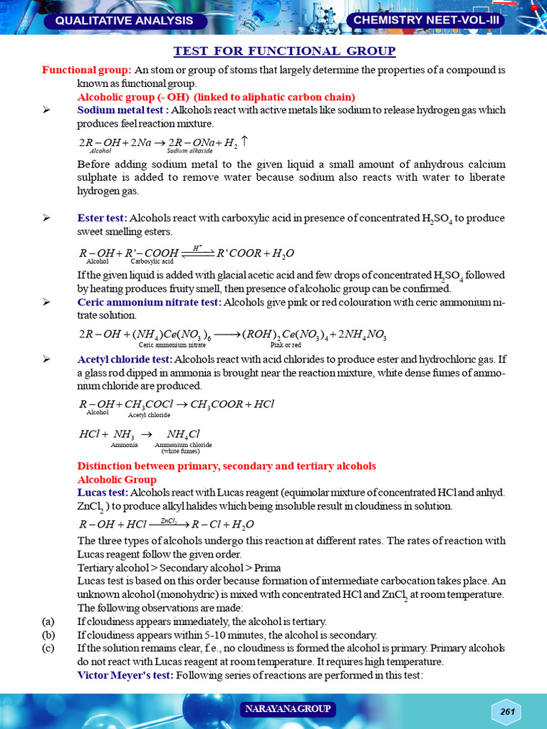 4c.qualitative Analysis (Organic Functional Groups) 261-270 | PDF ...