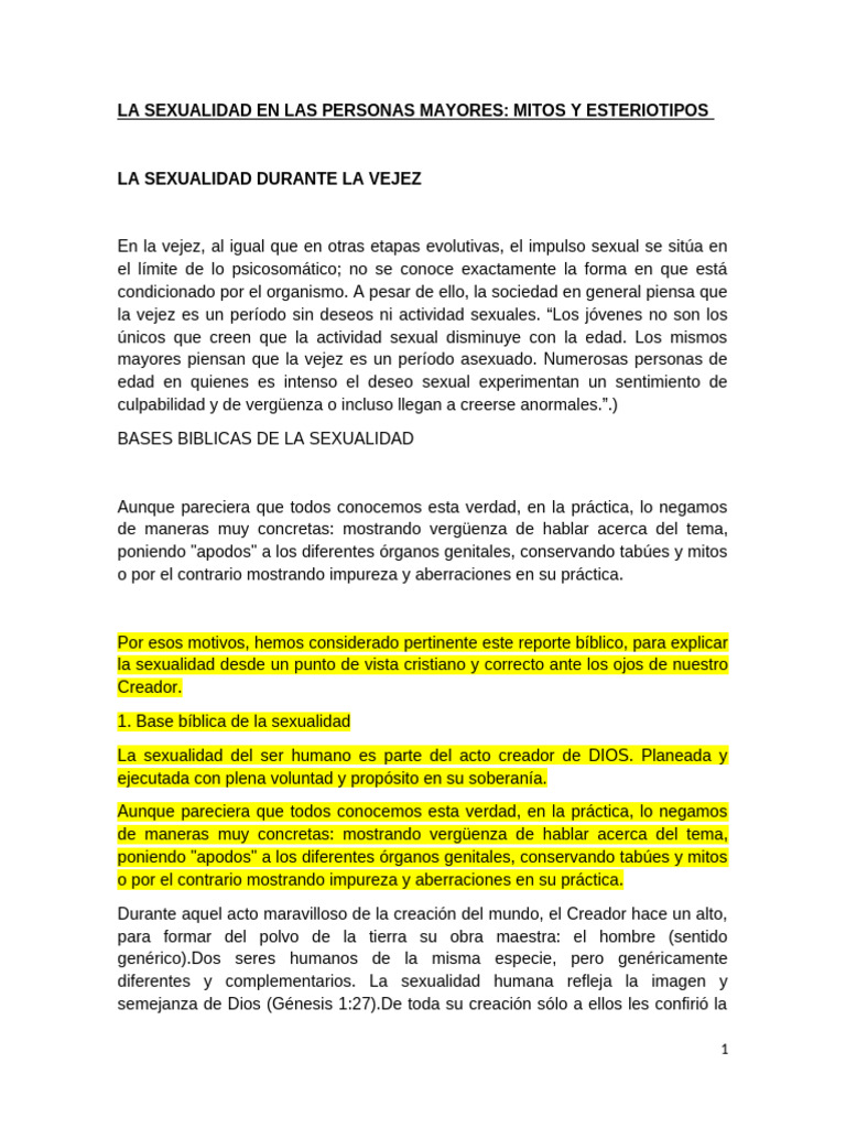 La Sexualidad En Las Personas Mayores Mitos Y Estereotipos Pdf 0769