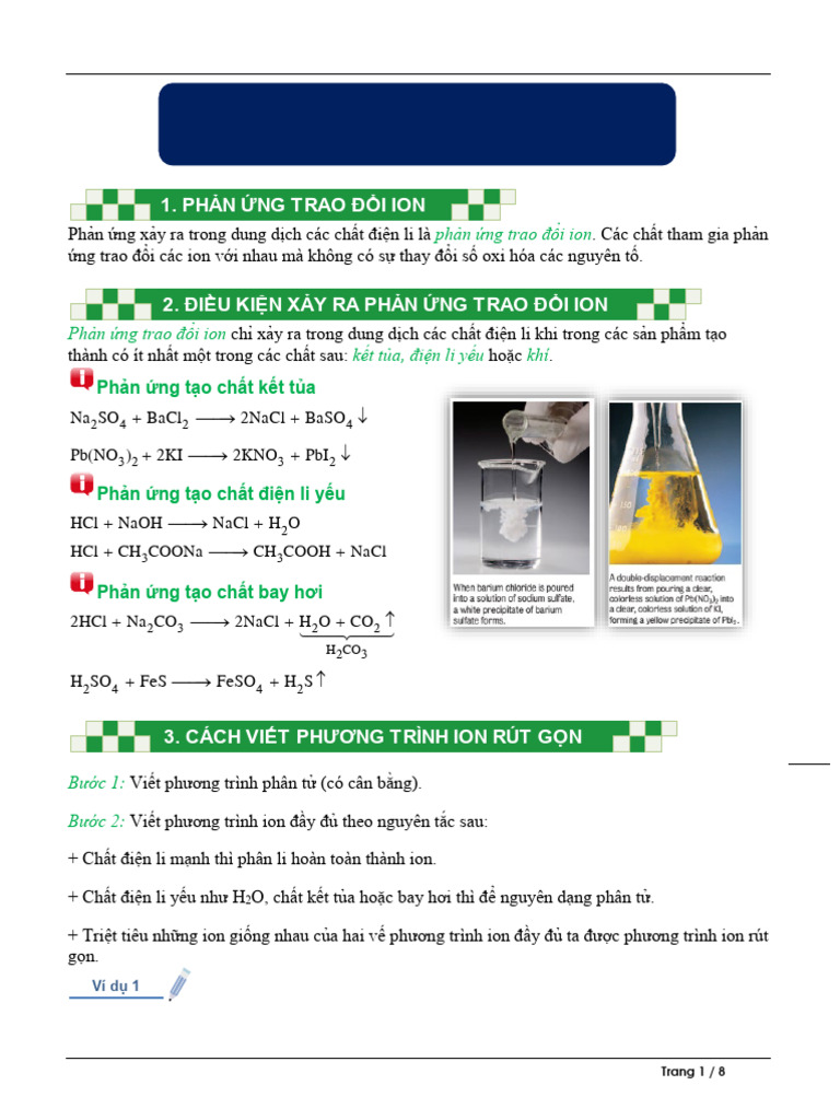 Phan Ung Trao Doi Ion Trong Dung Dich Cac Chat Dien Li | PDF
