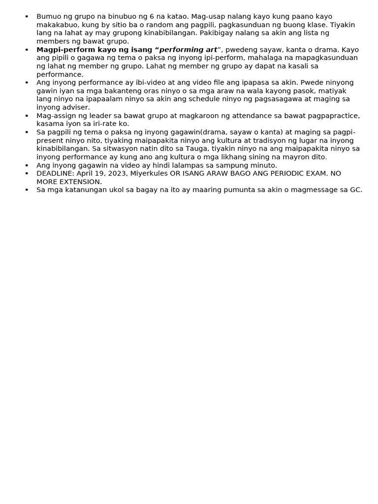 CPAR - Performance Task | PDF