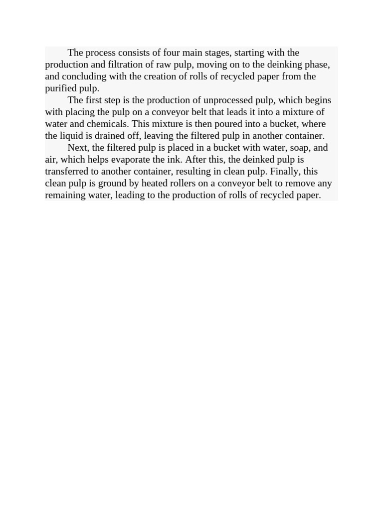 The Process Recycled Paper | PDF | Cooking, Food & Wine | Science ...