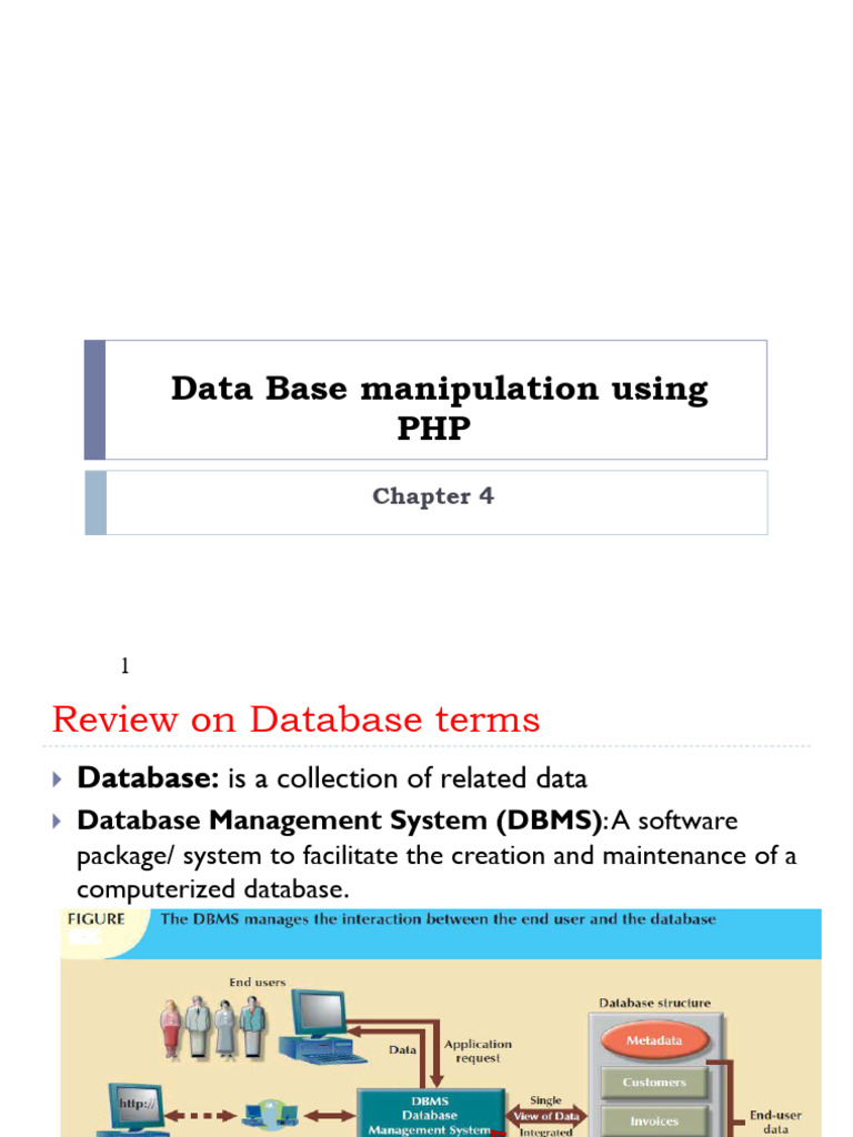 Chapter 4 - Data Base Manipulation Using PHP | PDF | Relational Database | Databases