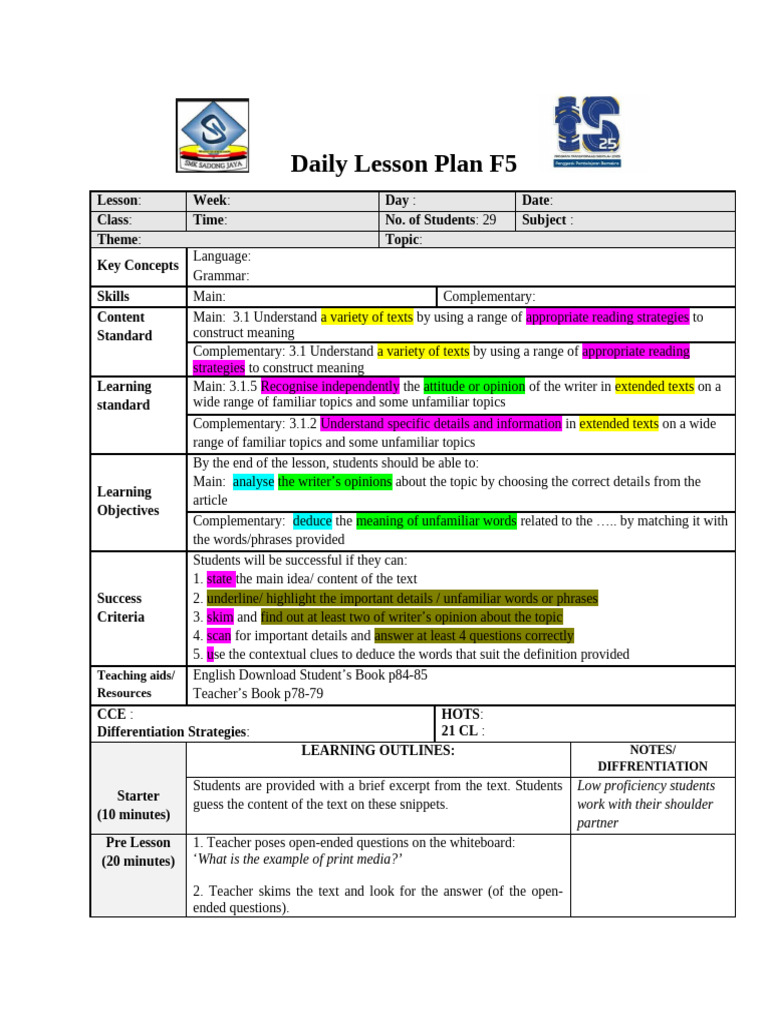 DLP CPD | PDF | English Language | Lesson Plan