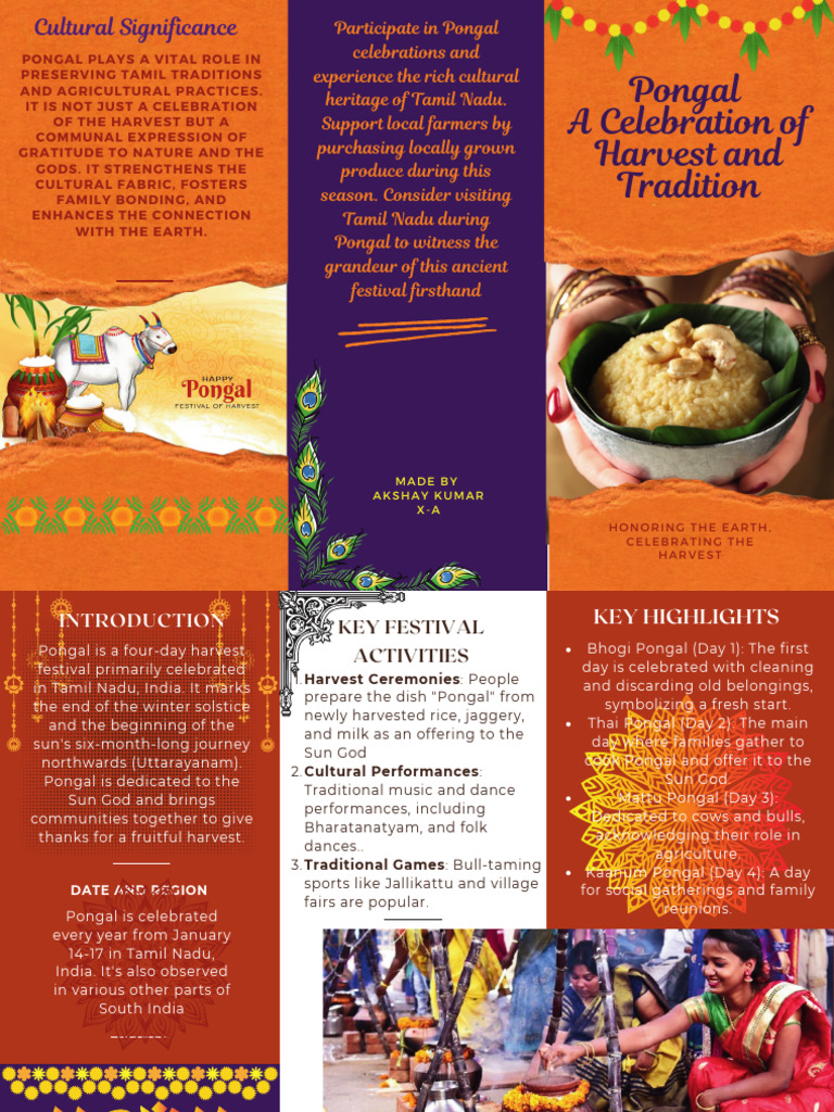 Pongal A Celebration of Harvest and Tradition | PDF | Tamils | Harvest