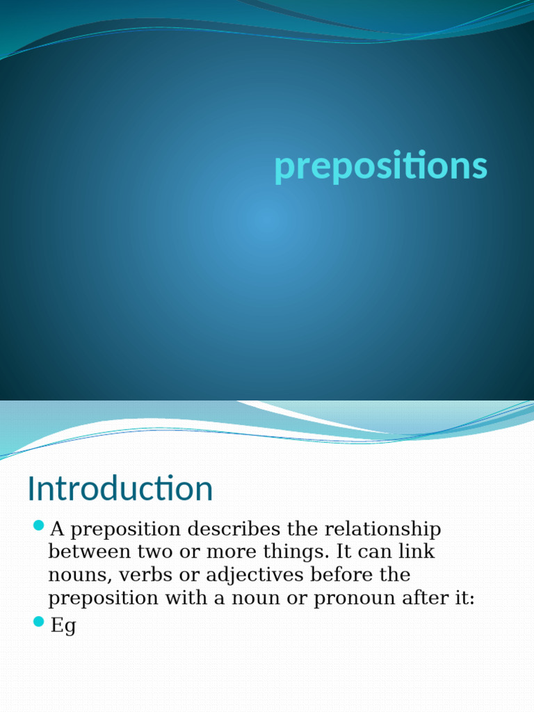 Prepositions Grammar | PDF | Preposition And Postposition | Adverb