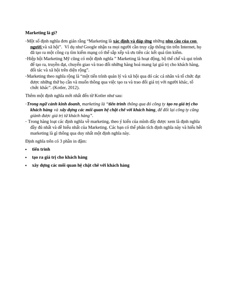 Marketing Chapter 1 (Info) | PDF