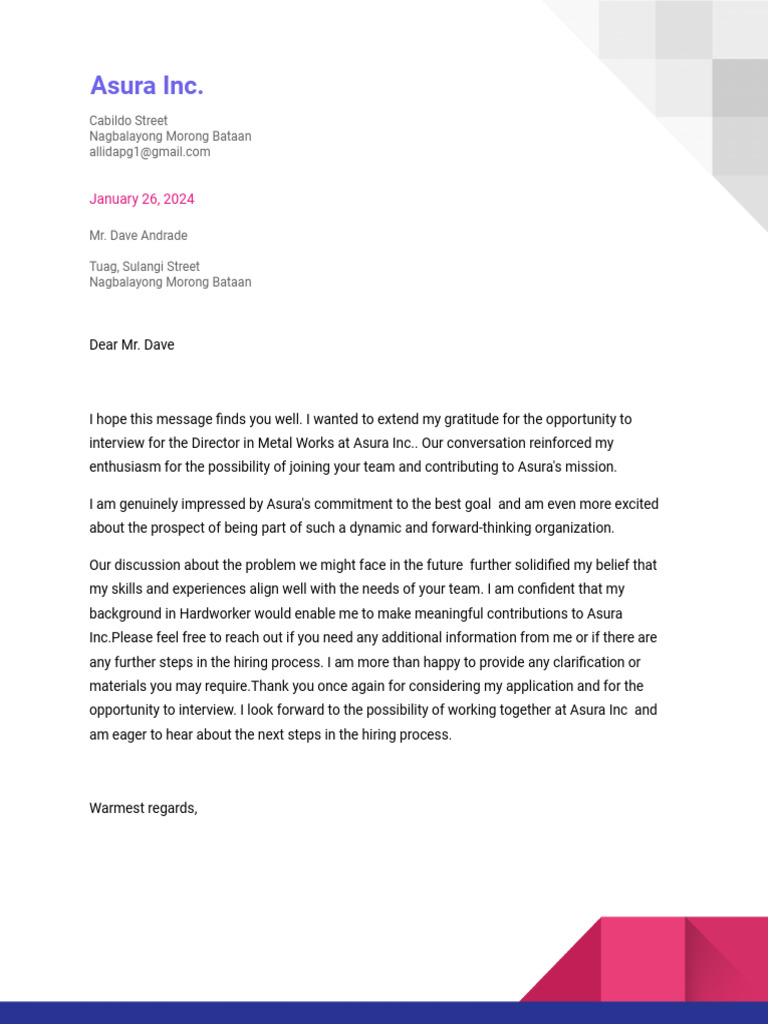 Interview Follow Up | PDF