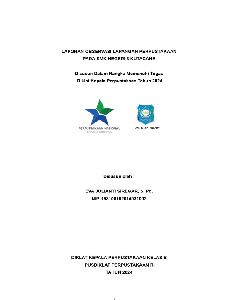 Laporan Observasi Lapangan - Eva Julianti Siregar | PDF