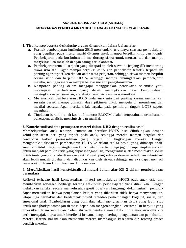 Analisis Bahan Ajar Modul 5 KB 2 | PDF