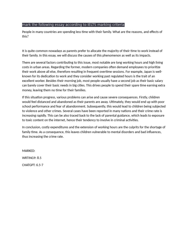 Cause Effect Spend Less Family Time | PDF