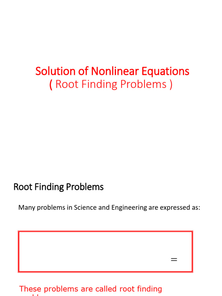 Chapter 3 Solution Of Nonlinear Equations Pdf Zero Of A Function