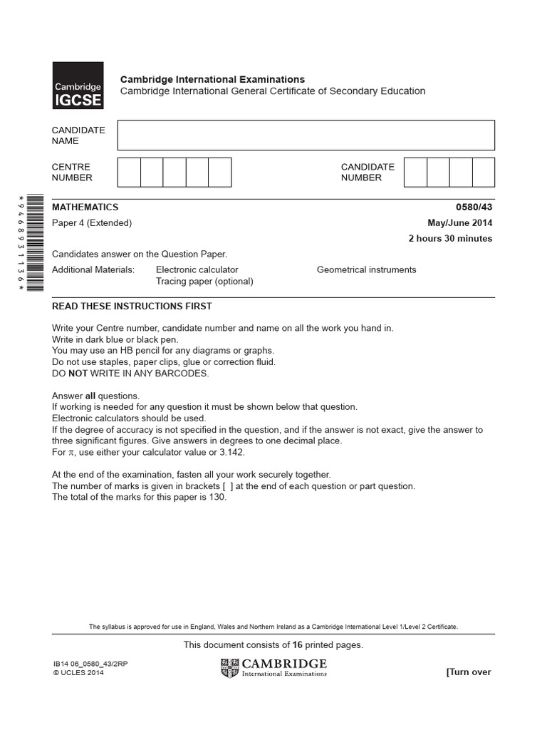 Cambridge International General Certi Cate of Secondary Education | PDF ...