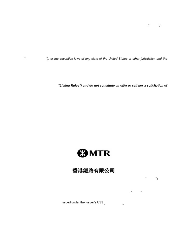 MTR - Green Bond Circular + 2022 | PDF | Securities (Finance) | Renminbi