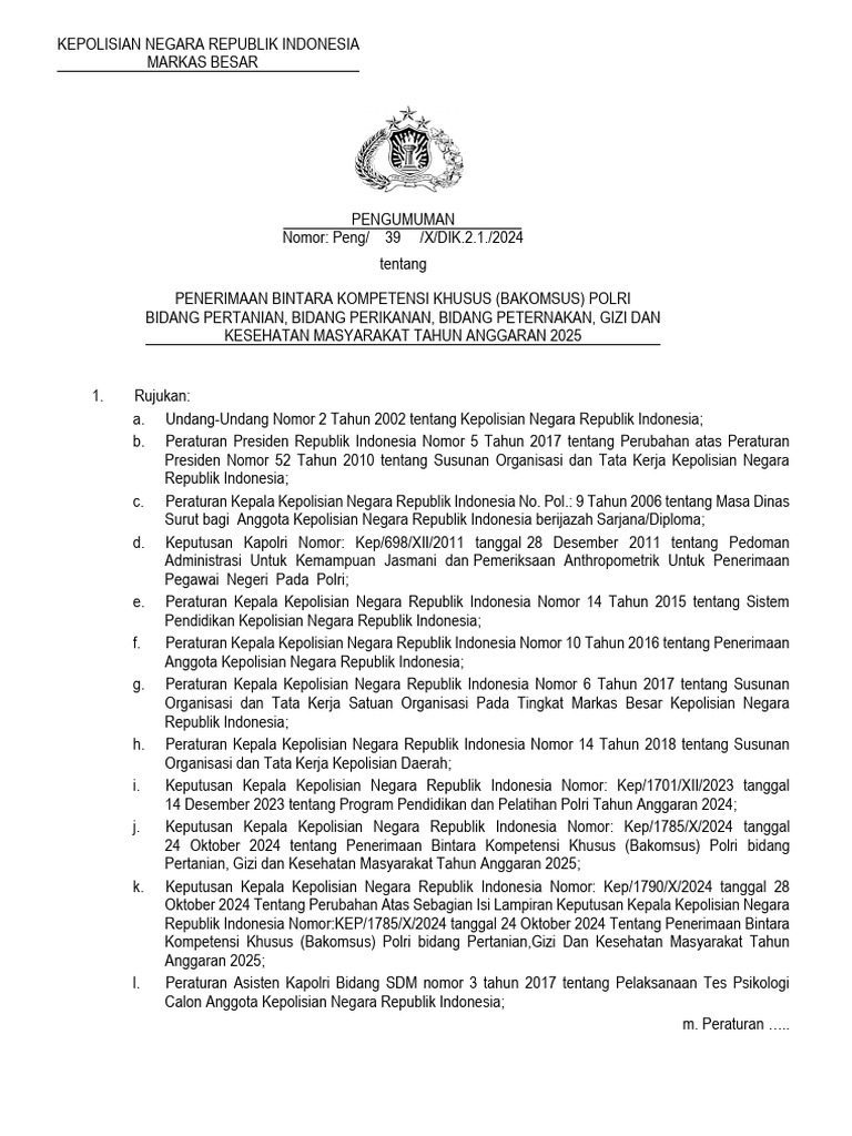 PENGUMUMAN_PENERIMAAN_BAKOMSUS_TAHUN_ANGGARAN_2025 | PDF