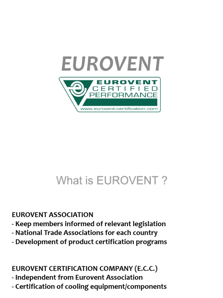 Eurovent - Cooling Tower | PDF | Regulatory Compliance | Certification