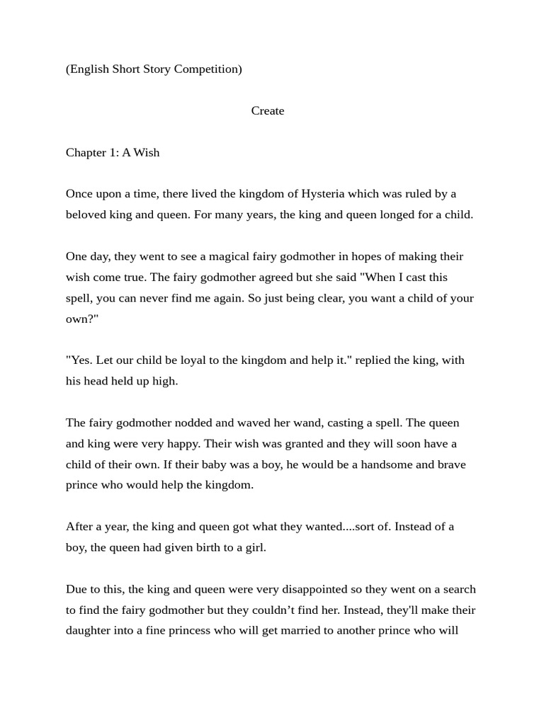 English Short Story Competition | PDF