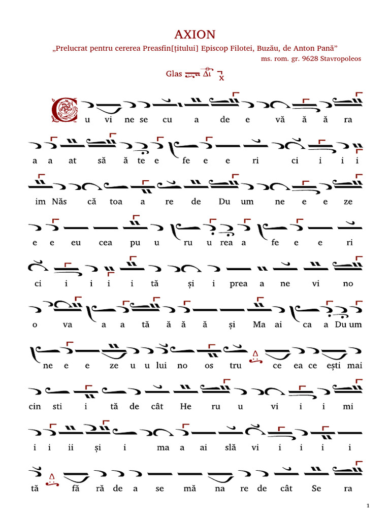 Axion Glas 2, Tradițional, De Anton Pann | PDF