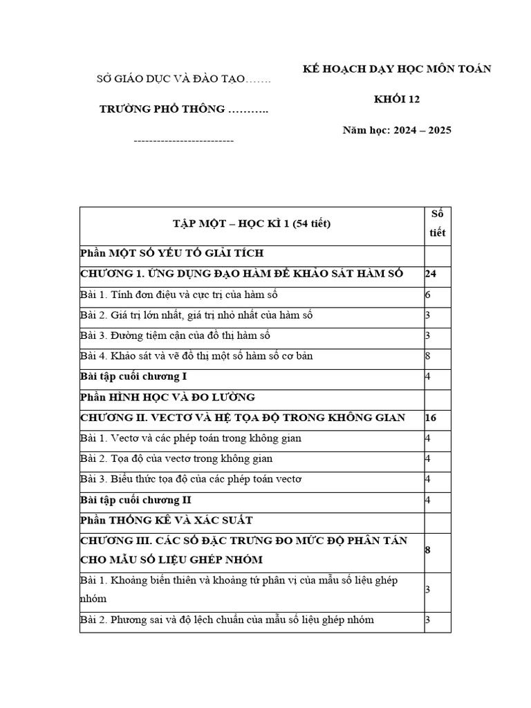 PPCT Toan 12 CTST | PDF