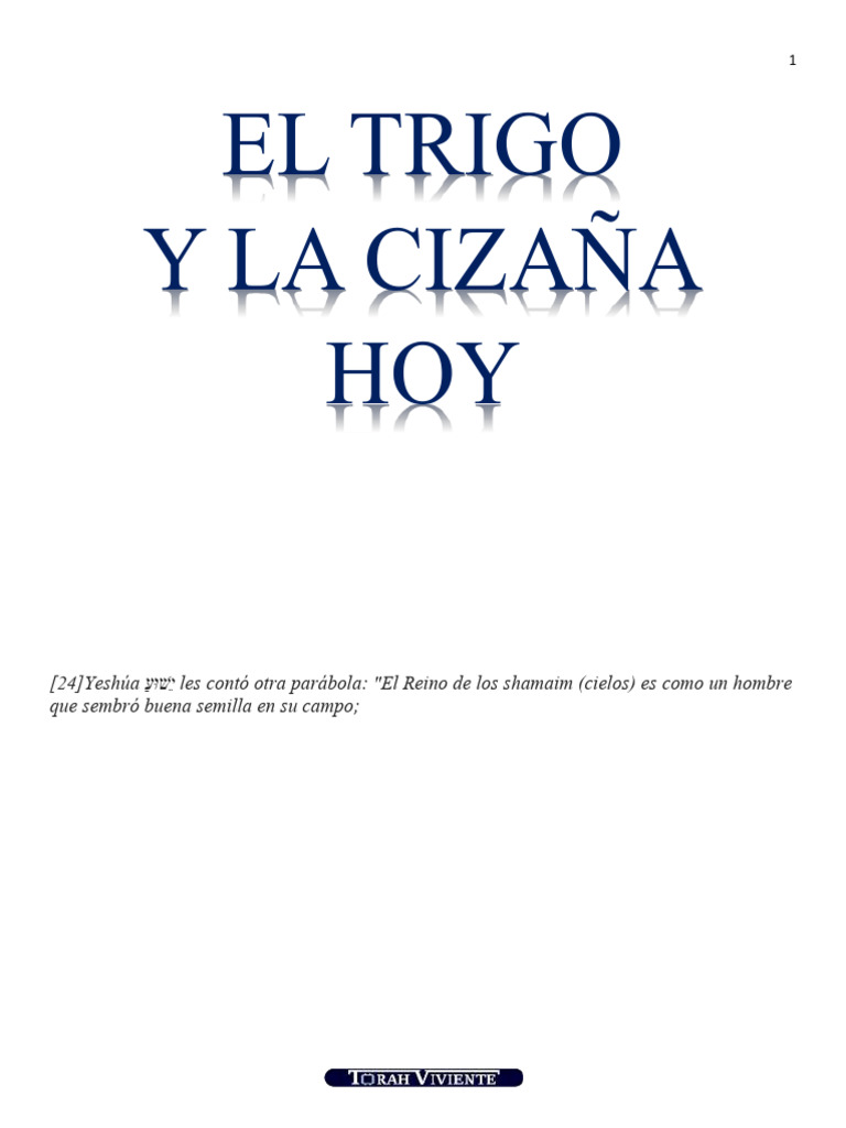 Trigo y Cizaña: Bien y Mal Creciendo | PDF | Amor