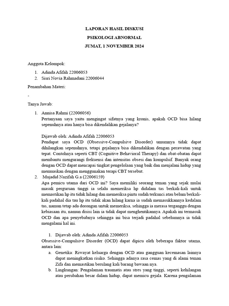 Laporan Hasil Diskusi Kelompok 8 | PDF