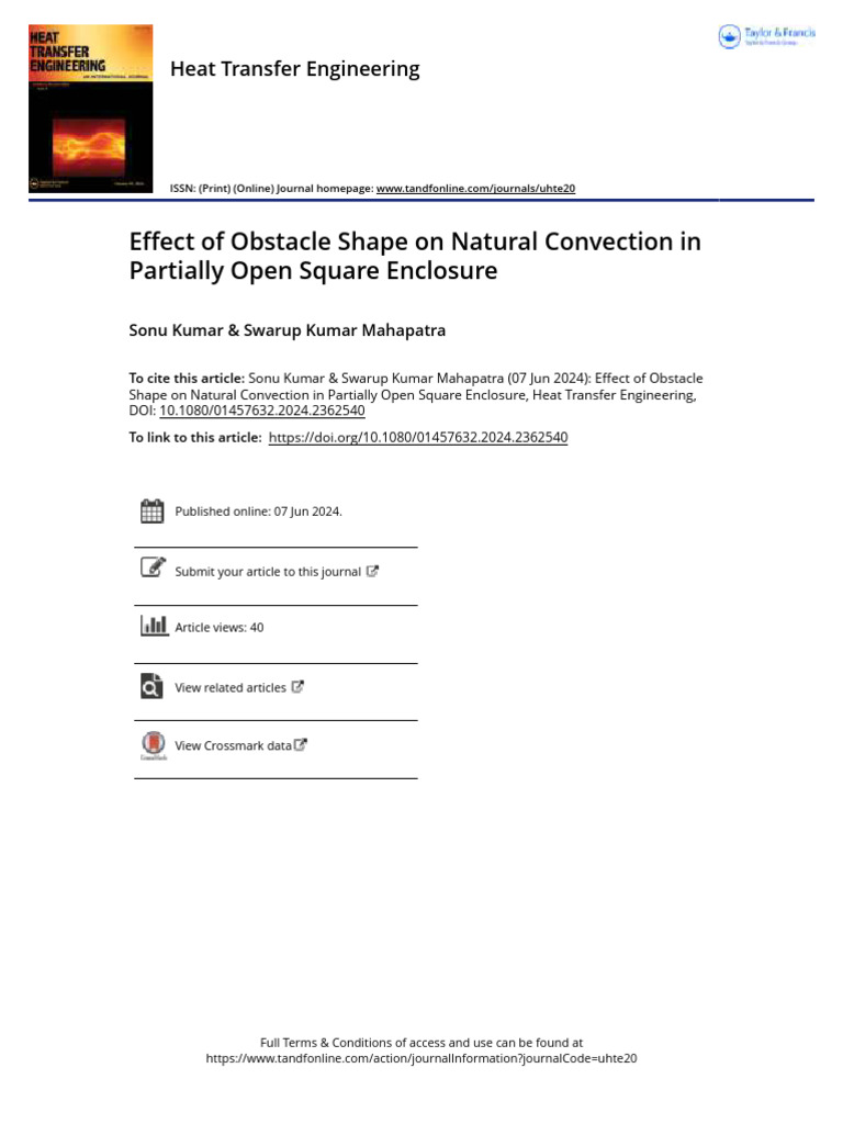 Effect of Obstacle Shape On Natural Convection in Partially Open Square ...
