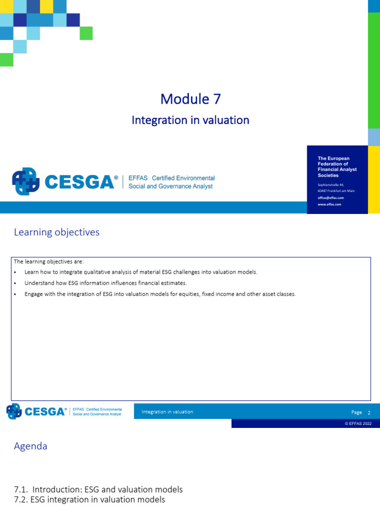 EFFAS CESGA 2022 Module7-Slide | PDF | Valuation (Finance) | Equity (Finance)