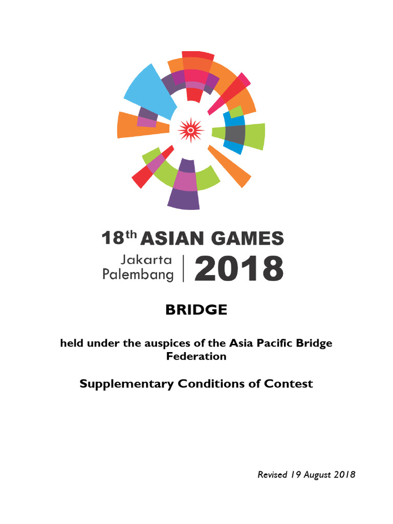 Supplementary Conditions of Contest For Asian Games Bridge Competition ...